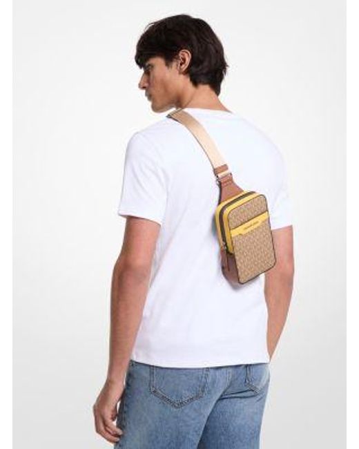 Michael Kors Cooper Signature Logo Sling Pack in Metallic for Men | Lyst
