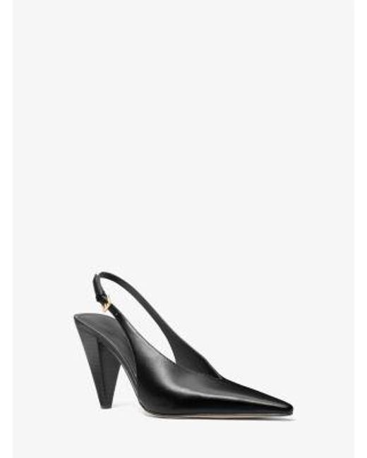 Michael Kors Electra Leather Slingback Pump in White | Lyst