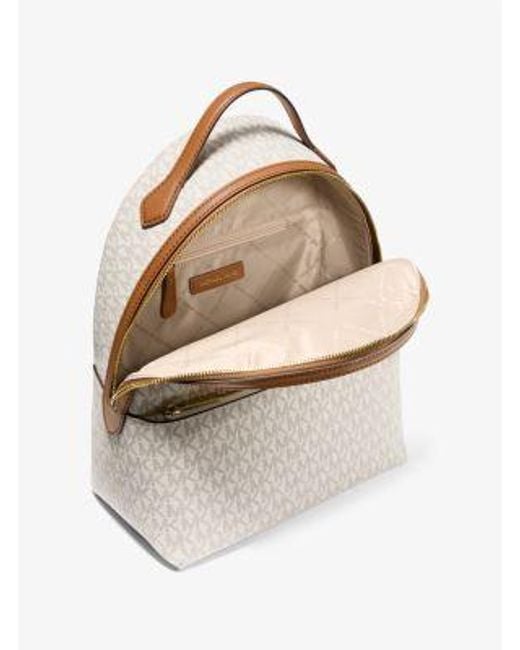 Michael Kors Sheila Medium Logo Backpack in Natural | Lyst