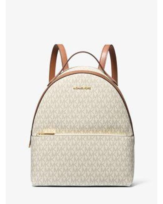 Michael Kors Sheila Medium Logo Backpack in Natural | Lyst
