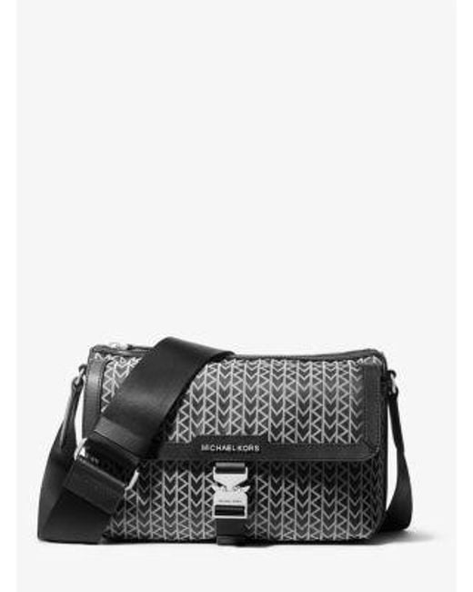Michael Kors Eli Mk2000 Logo Jacquard Messenger Bag in Black for Men | Lyst