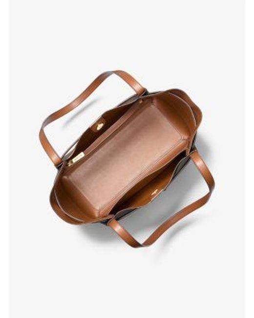 Michael Kors Reed Large Signature Logo Tote Bag in Brown | Lyst