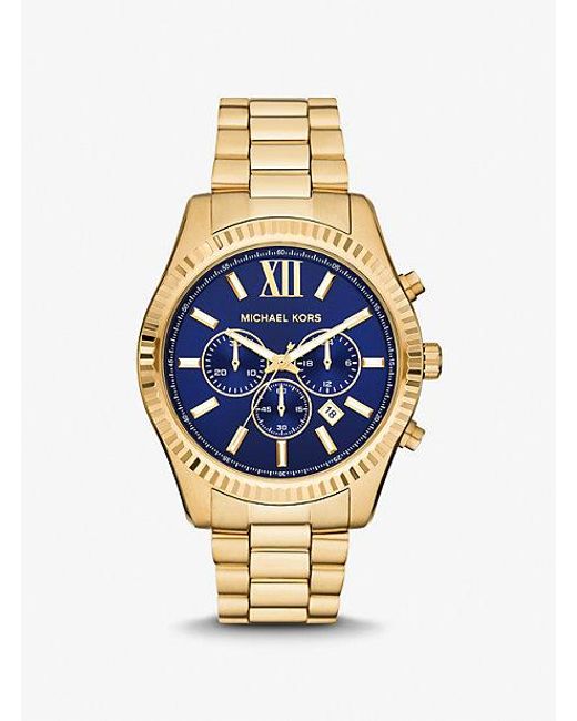 Michael Kors Mk Oversized Lexington-Tone Watch in Metallic for Men | Lyst