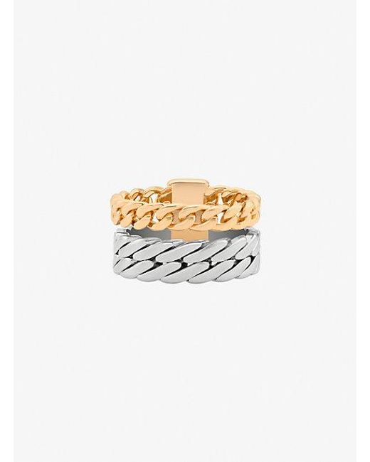 Michael Kors Double Layered Ring in White | Lyst