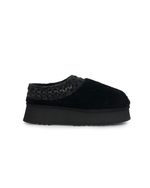 Mou Platform Clog Curly Sheepskin Sabot in Black | Lyst UK