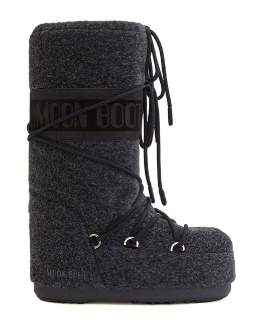 Moon Boot Mb Icon Felt Boots in Black for Men | Lyst