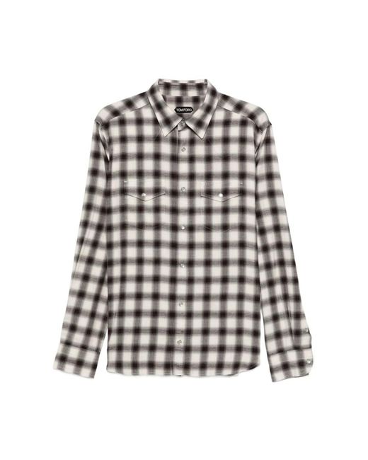 Tom Ford Check Western Shirt in Black for Men | Lyst UK