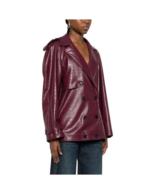 THE NINA STUDIO Leather Jackets in Red | Lyst UK
