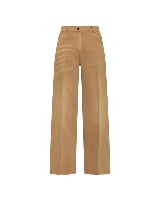 Seventy Wide Trousers in Natural | Lyst UK
