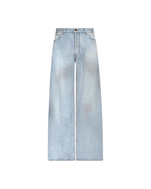 Balenciaga Wide Jeans in Blue for Men | Lyst UK