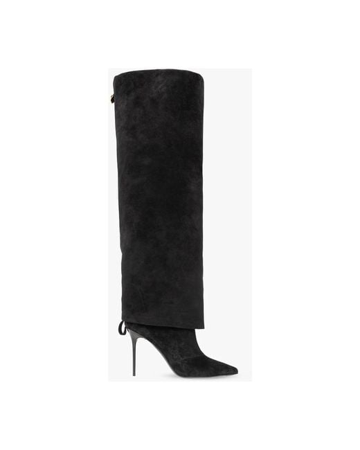 Balmain Over-Knee Boots in Black | Lyst