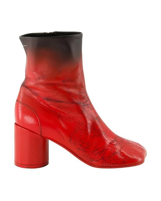 MM6 by Maison Margiela Heeled Boots in Red | Lyst UK