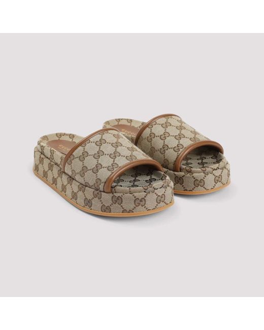 Gucci Sliders in Brown | Lyst