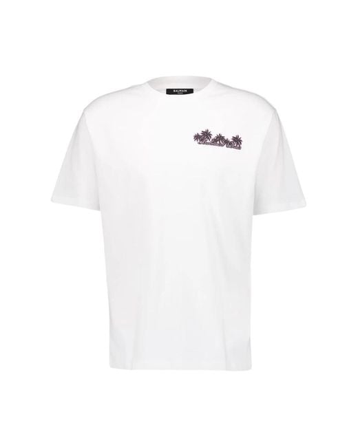 Balmain T-Shirts in White for Men | Lyst UK