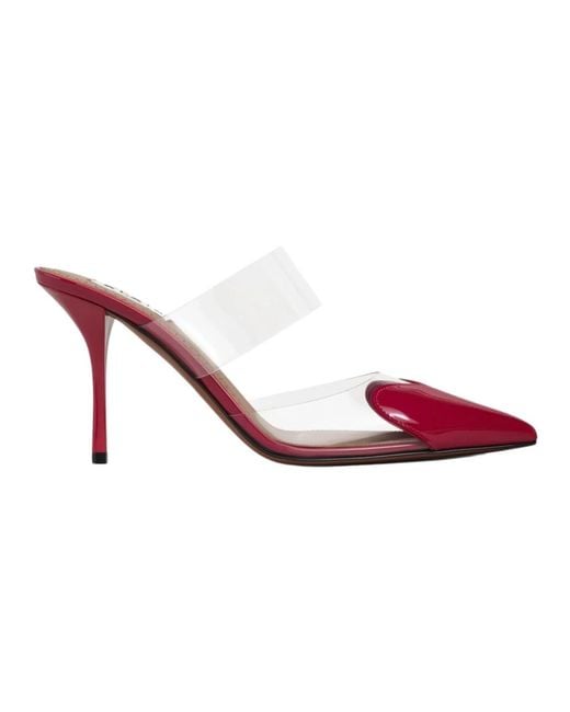 Alaïa Heeled Mules in Red | Lyst