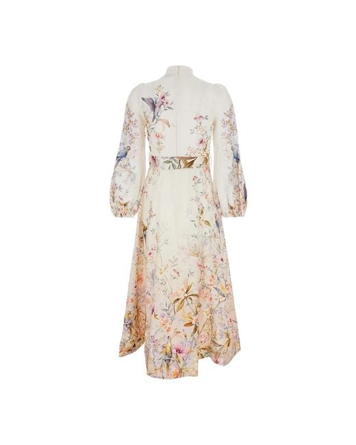 Zimmermann Midi Dresses in Natural | Lyst UK