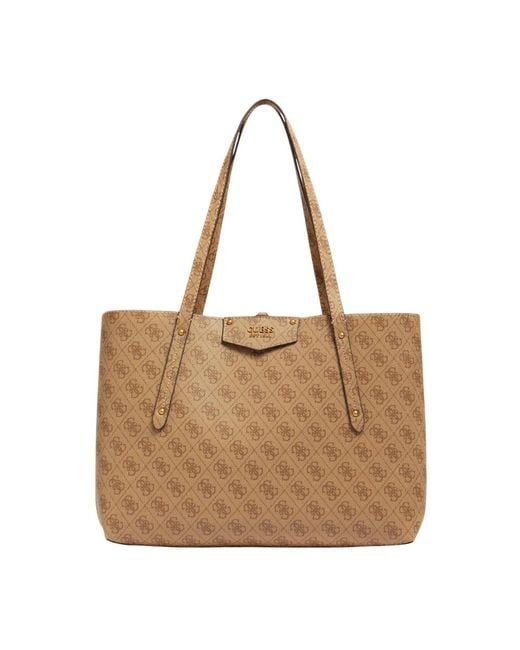 Guess Tote Bags in Brown | Lyst UK