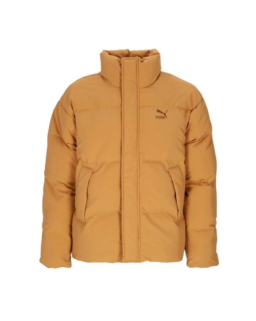 PUMA Classic Oversized Polyball Puffer Down Jacket in Brown for Men | Lyst