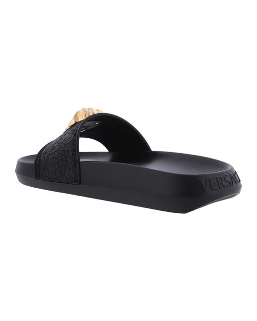 Versace Sliders in Black | Lyst