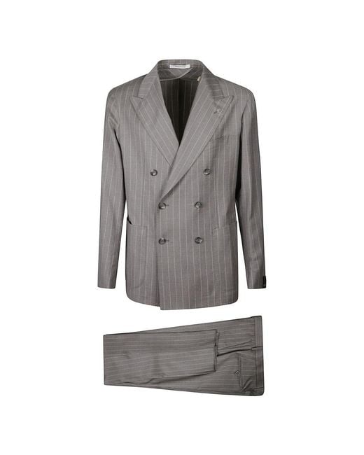 Tagliatore Double Breasted Suits in Grey for Men | Lyst UK