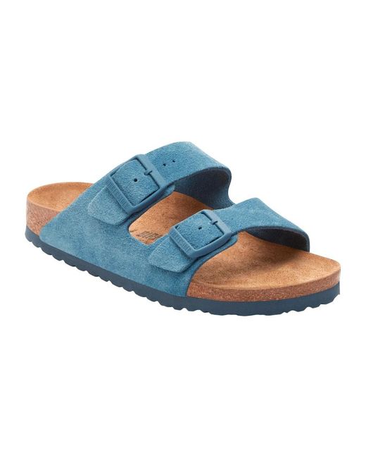 Birkenstock Sliders in Blue | Lyst