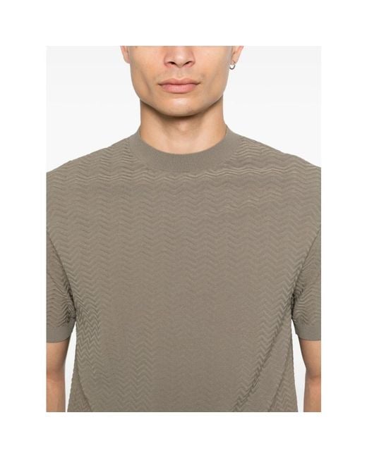 Emporio Armani Round-Neck Knitwear in Grey for Men | Lyst UK