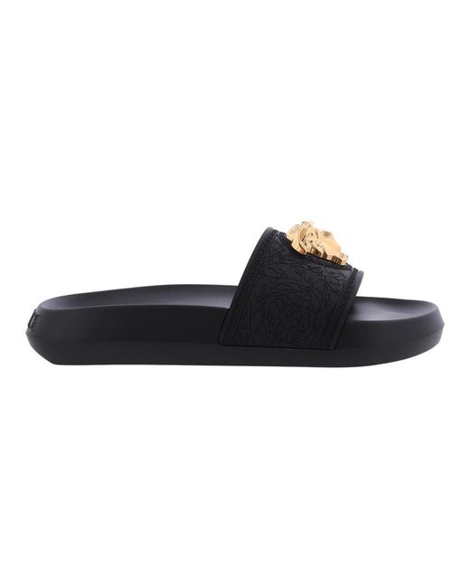 Versace Sliders in Black | Lyst