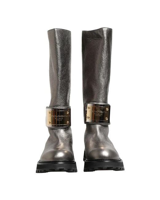 Dolce & Gabbana High Boots in Grey for Men | Lyst UK