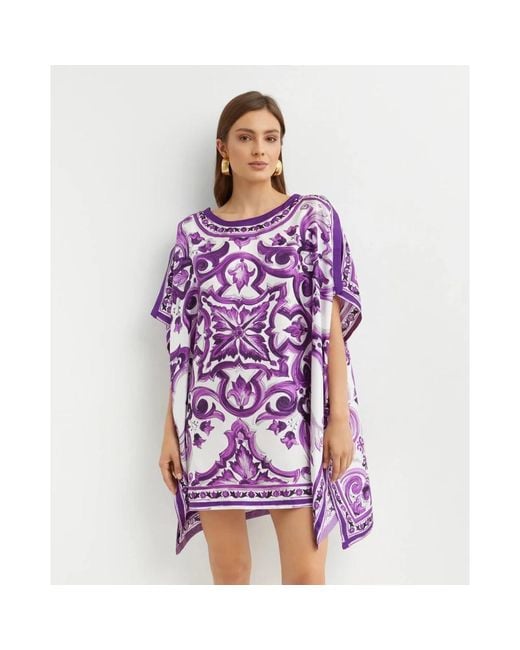 Dolce & Gabbana Short Dresses in Purple | Lyst UK