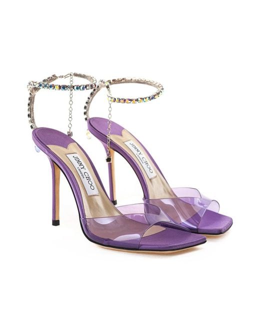 Jimmy Choo High Heel Sandals in Purple | Lyst