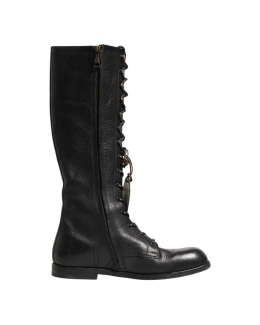 Dolce & Gabbana Lace-Up Boots in Black for Men | Lyst UK