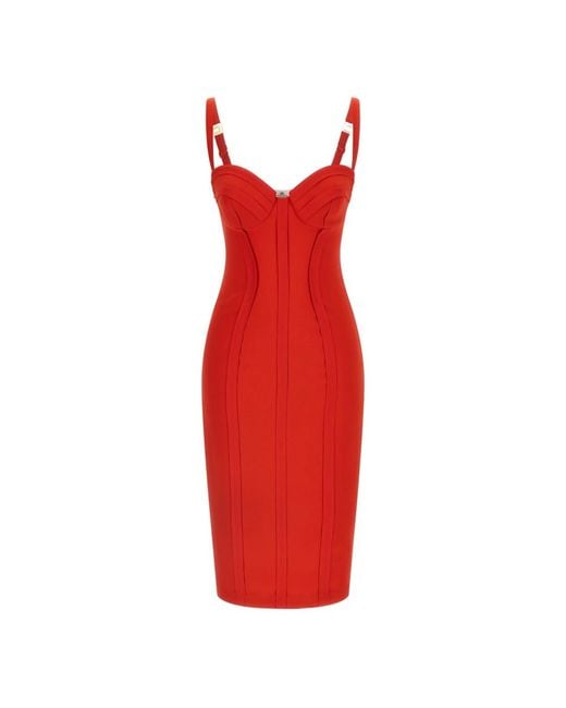 Elisabetta Franchi Midi Dresses in Red | Lyst UK