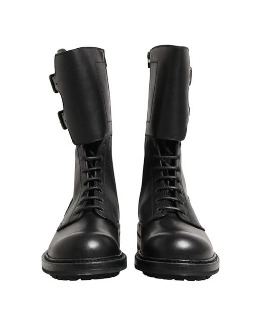 Dolce & Gabbana Lace-Up Boots in Black for Men | Lyst UK