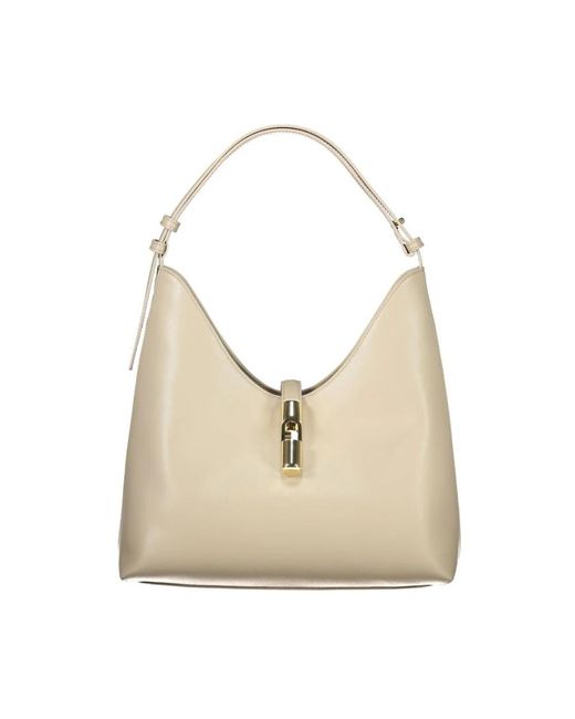 Furla Shoulder Bags in Natural | Lyst UK