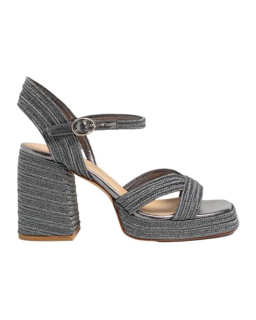 Castañer High Heel Sandals in Gray | Lyst Castañer High Heel Sandals in Gray | Lyst