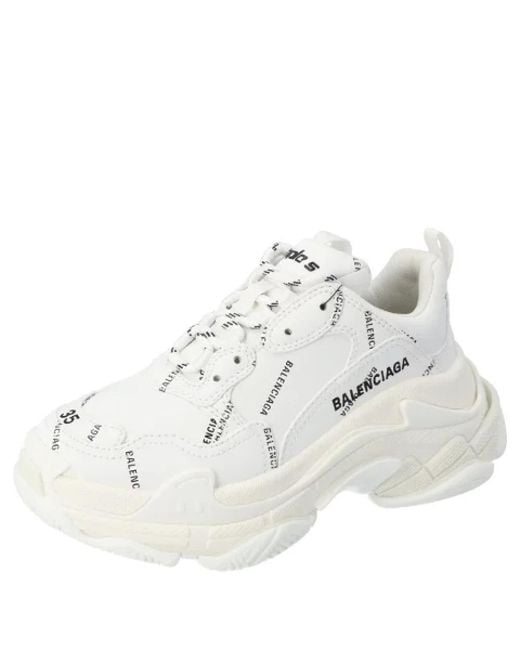 Balenciaga Triple S Rubber Sneakers in White | Lyst