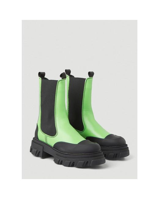 Ganni Chelsea Boots in Green | Lyst UK