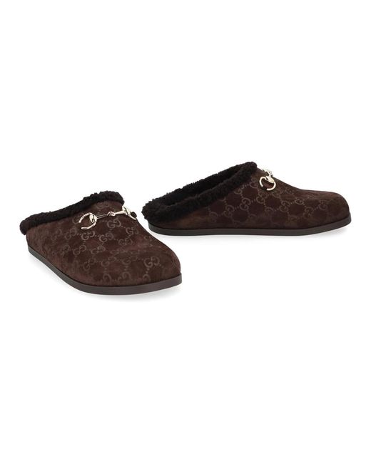 Gucci Slippers in Brown | Lyst
