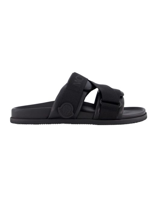 Moncler Sliders in Black for Men | Lyst