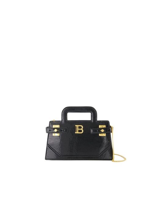 Balmain Mini Top Handle Crossbody Bag in Black | Lyst