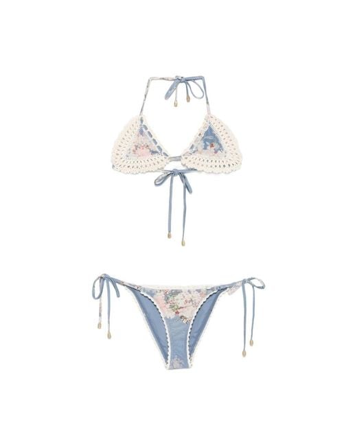 Zimmermann Bikinis in White | Lyst