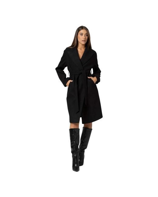 Kocca Belted Coats in Black | Lyst UK