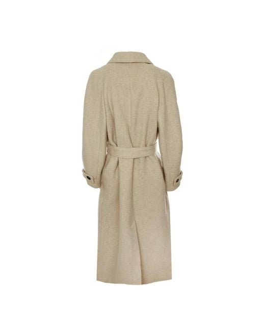 American Vintage Belted Coats in Natural | Lyst