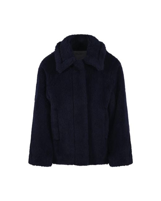 Max Mara Faux Fur & Shearling Jackets in Blue | Lyst UK
