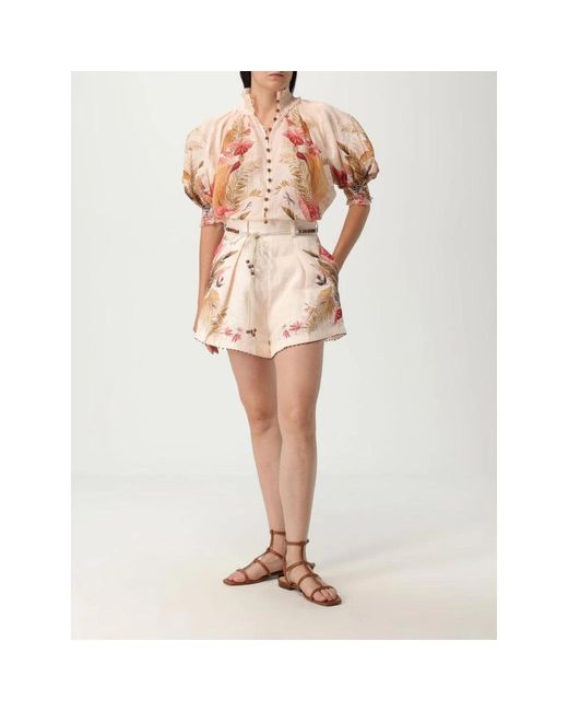 Zimmermann Short Shorts in Pink | Lyst