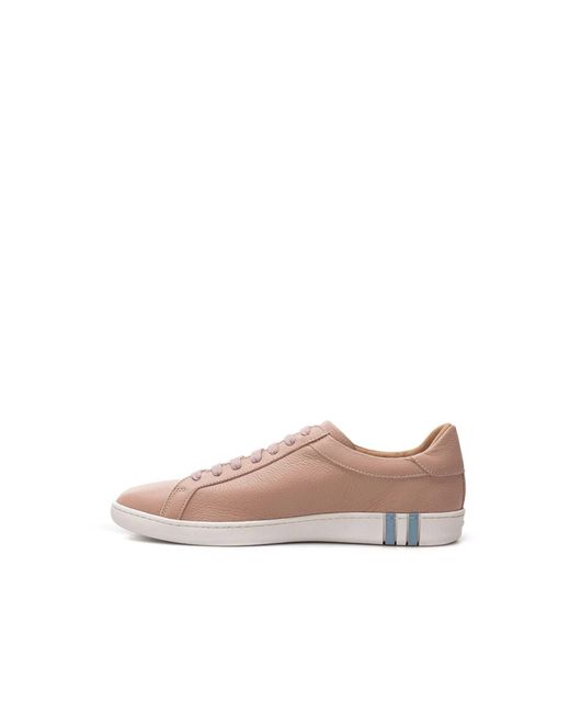 Bally Elegant Cotton Leather Sneakers in Brown | Lyst