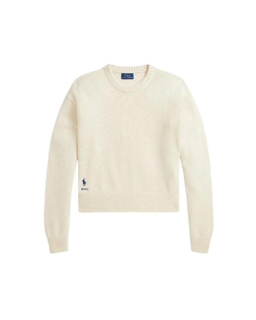 Polo Ralph Lauren Round-Neck Knitwear in White | Lyst UK