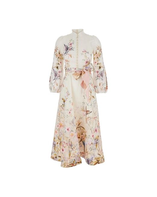 Zimmermann Midi Dresses in Natural | Lyst UK