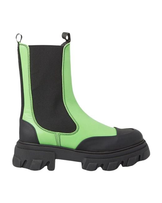 Ganni Chelsea Boots in Green | Lyst UK