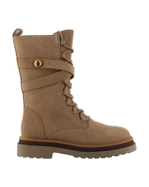 Twinset Lace-Up Boots in Brown | Lyst UK